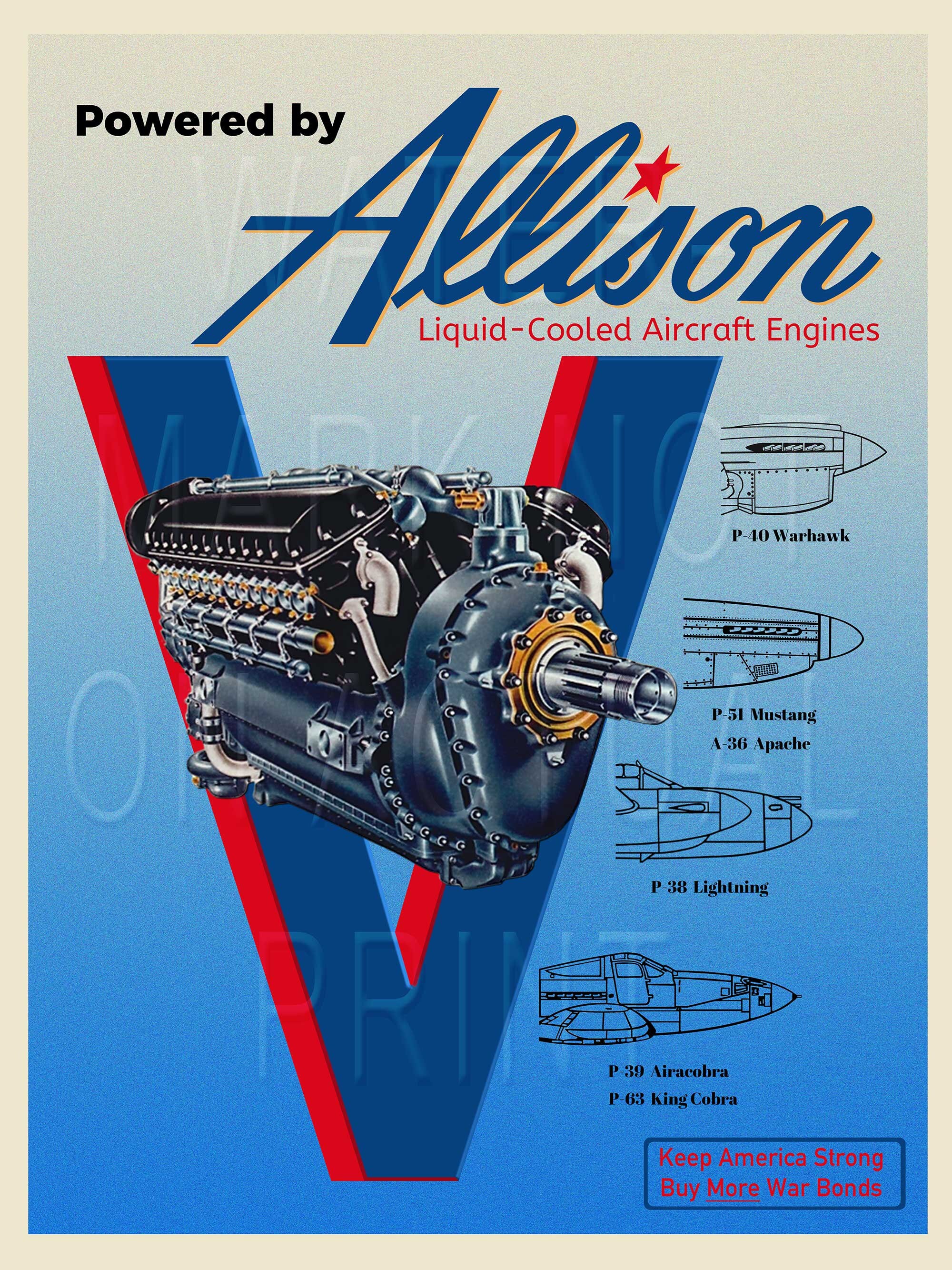 Custom Allison Liquid Cooled Aircraft Engines Canvas Print - Etsy