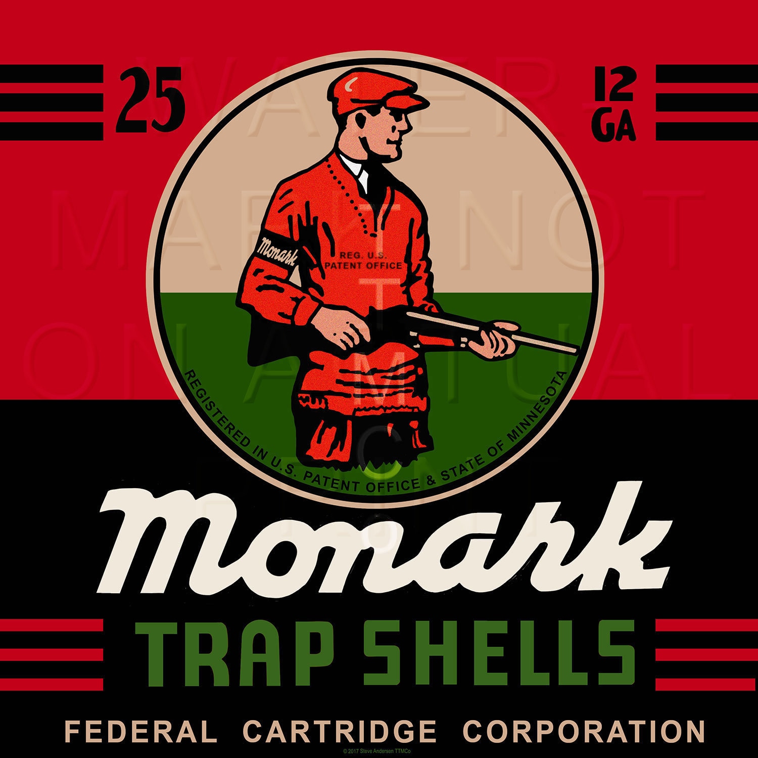 Reproduced Vintage Federal "monark" Trap Shells Shotgun Shells Box ...