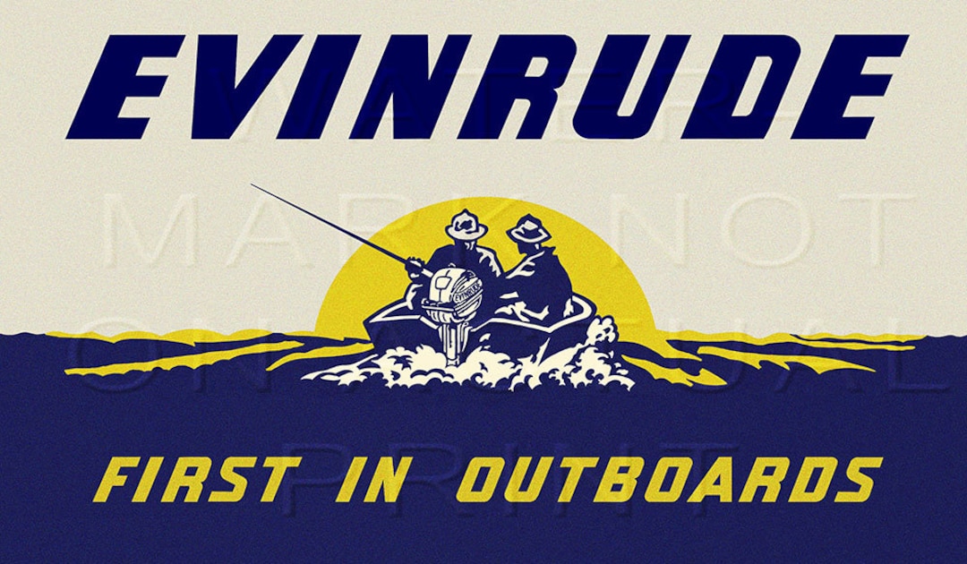 Reproduced Evinrude Outboard Motors Advertising Sign on Canvas - Etsy