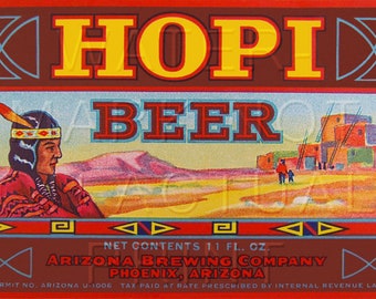 17 X 12 Vintage Beer Label Apache Beer Arizona Brewing Company | Etsy