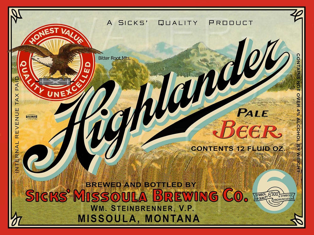 Sicks' Highlander Pale Beer Sicks' Missoula Brewing Co, Missoula ...