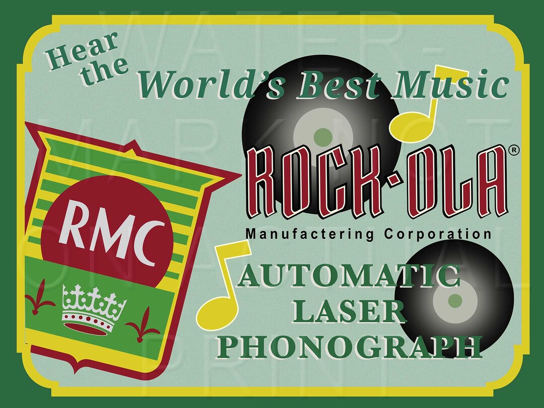 Rock - Ola Jukebox Phonograph Advertisement Canvas Print - Etsy