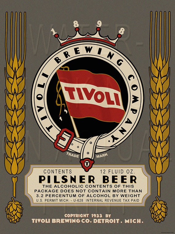 Reproduced Tivoli Pilsner Beer Tivoli Brewing Co Detroit - Etsy