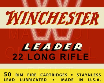 Custom Winchester Ammo Box Label Canvas Print | Etsy