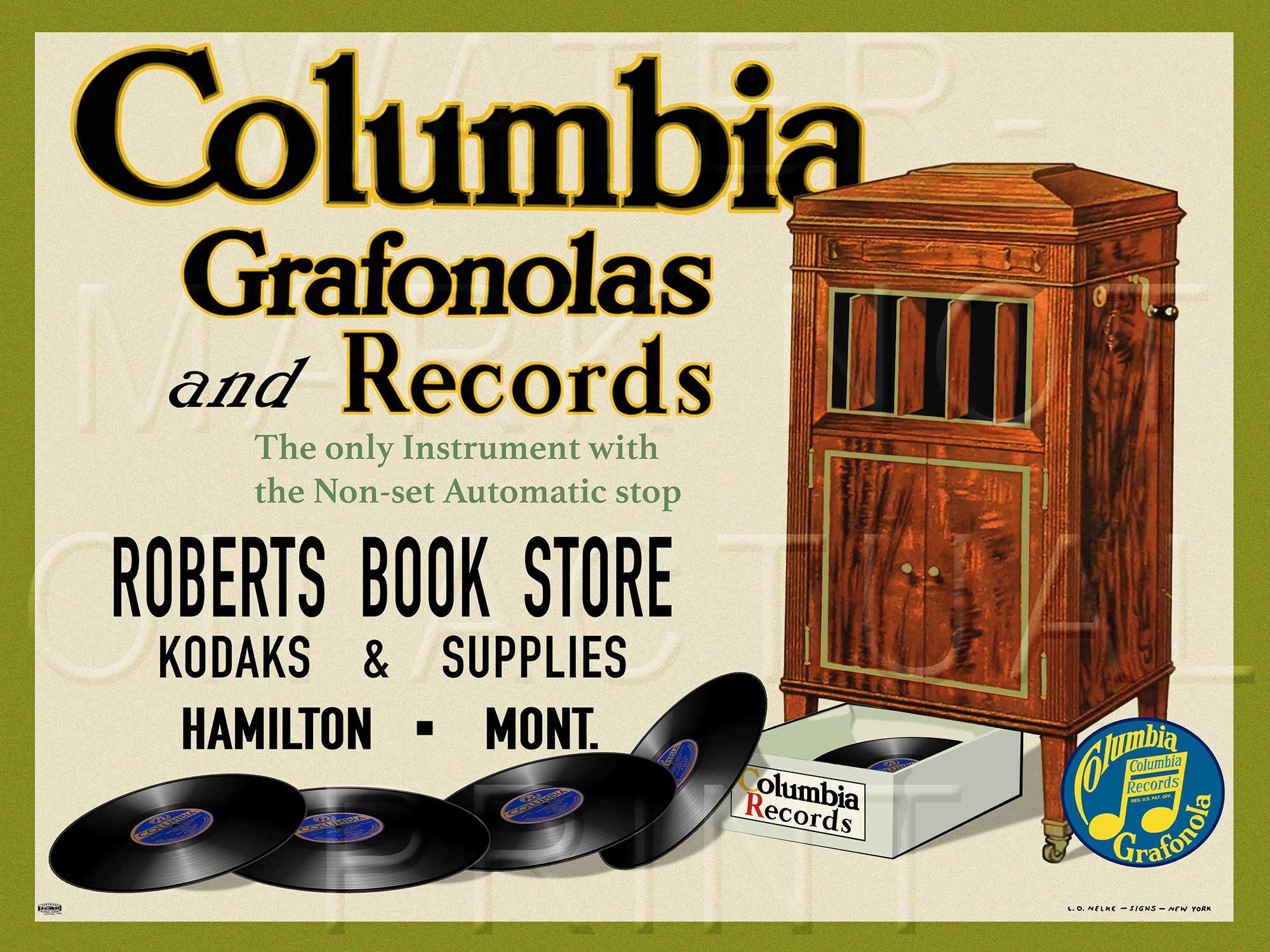 Reproduced Vintage Columbia Graphophone Phonograph Canvas Print - Etsy
