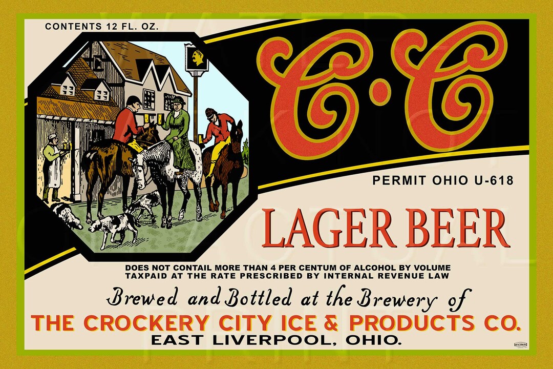 Reproduced Country Club Beer From the Crockery City Ice & Products Inc ...