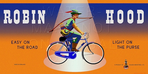 Reproduced Vintage Robin Hood Bicycles Sign Canvas Print | Etsy