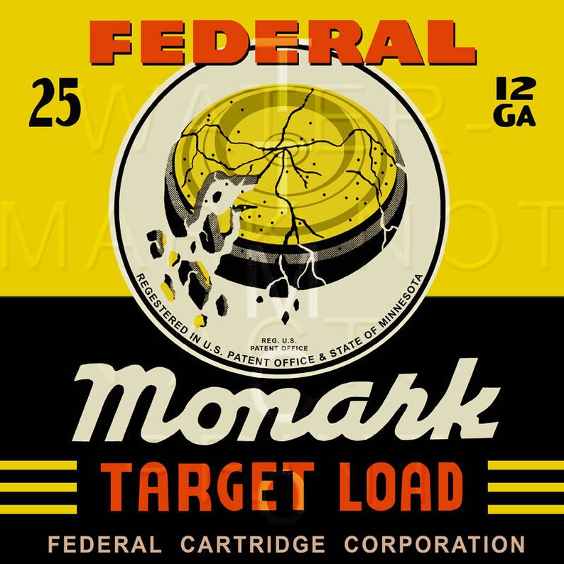 Reproduced Vintage Federal "monark" Target Load Shotgun Shells Box ...