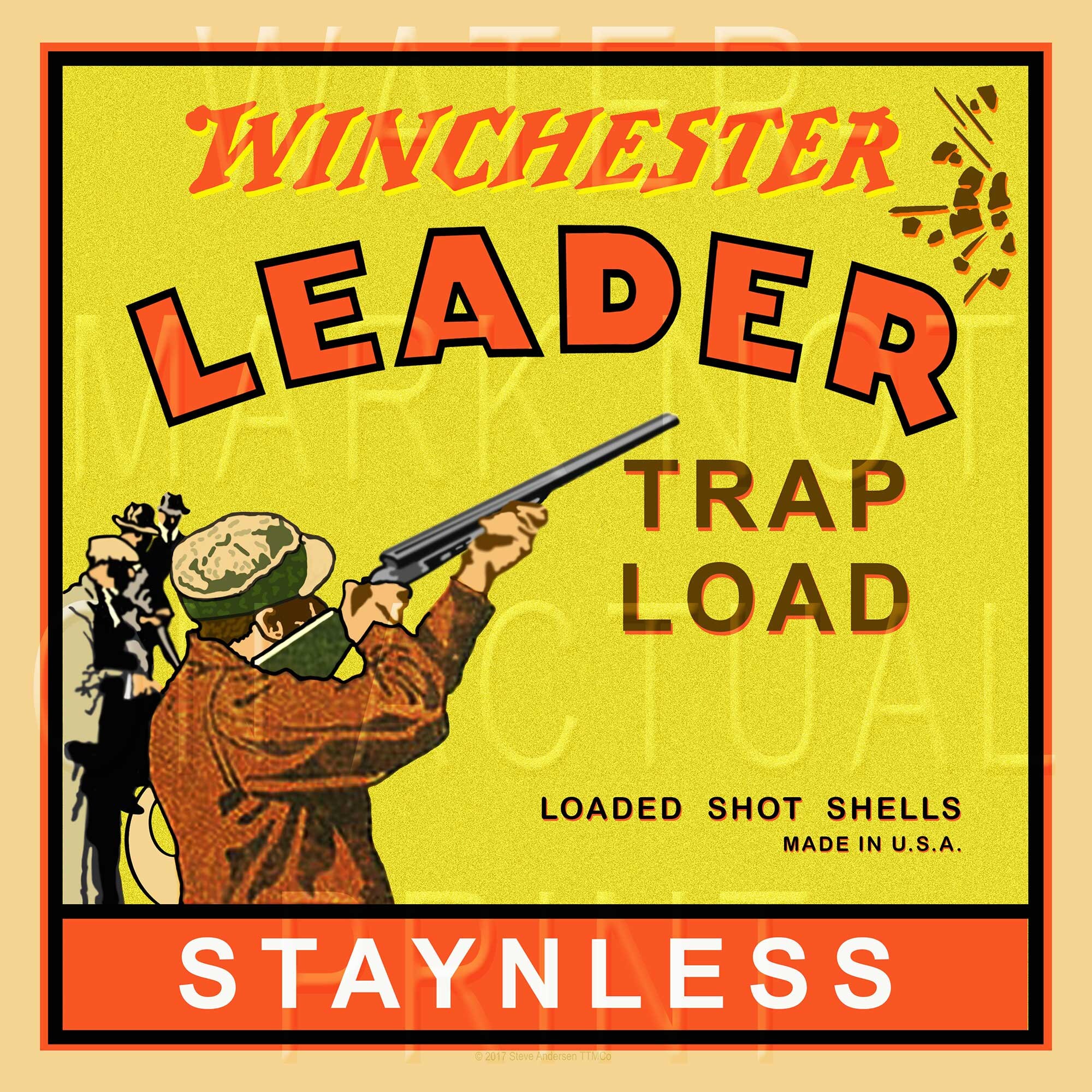 Reproduced Vintage Winchester leader Shotgun Shells Box Label Canvas ...