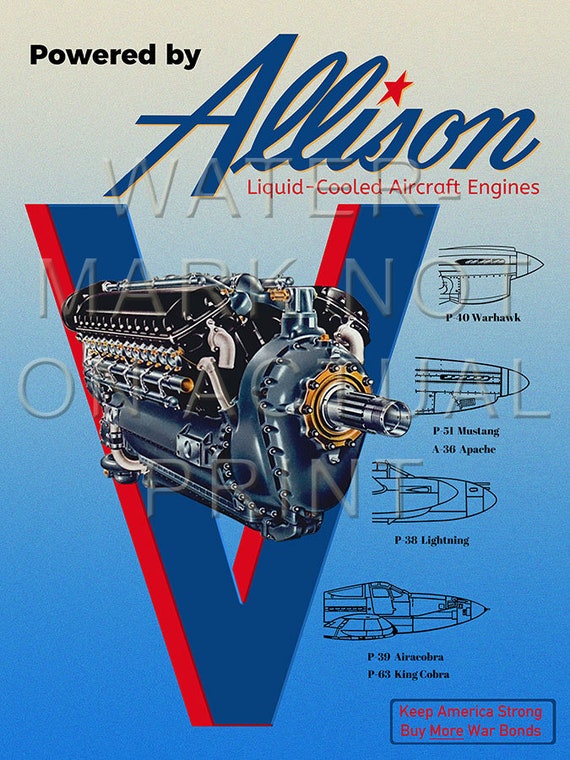 Custom Allison Liquid Cooled Aircraft Engines Canvas Print | Etsy