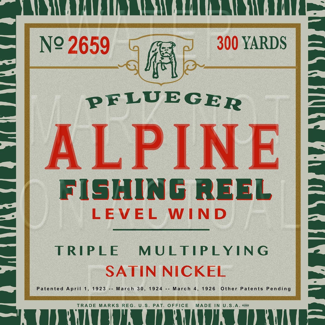 Reproduced Vintage Pflueger Alpine Box Label Canvas Print - Etsy