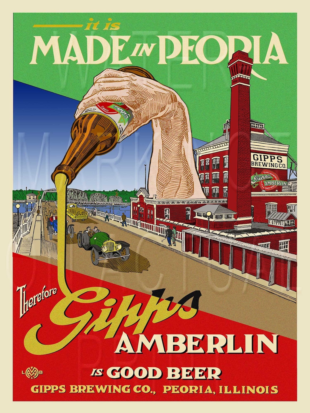 Gipps Amberlin Beer Advertisement, Gipps Brewing Company Peoria ...