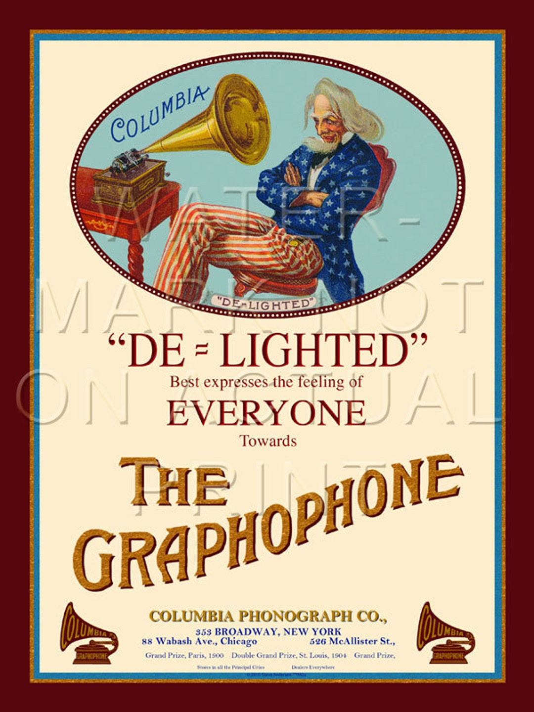 Reproduced Vintage Columbia Graphophone Phonograph Canvas Print - Etsy