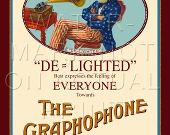 Reproduced Vintage Columbia Graphophone Phonograph Canvas Print - Etsy