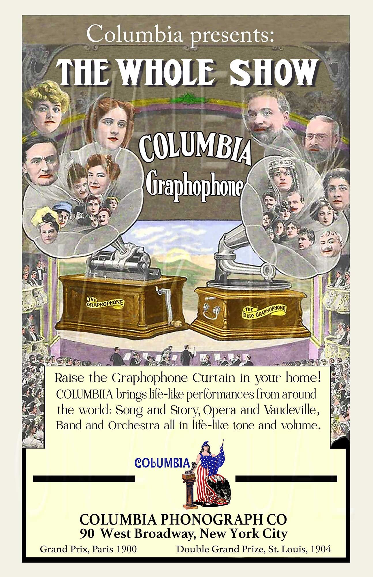 Reproduced Vintage Columbia Graphophone Phonograph Canvas Print - Etsy