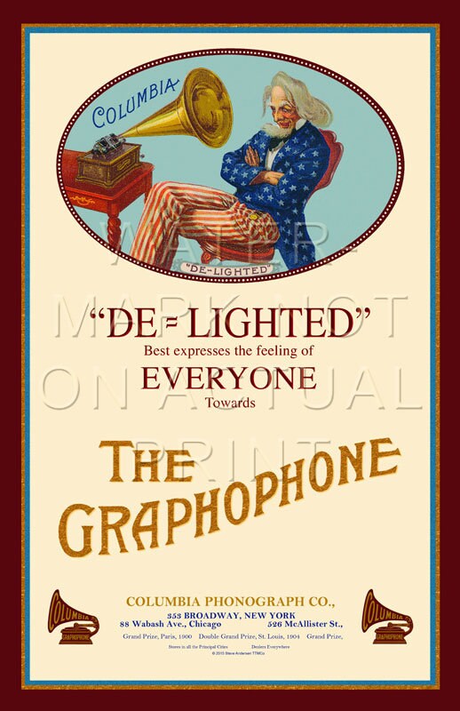 Reproduced Vintage Columbia Graphophone Phonograph Canvas Print - Etsy