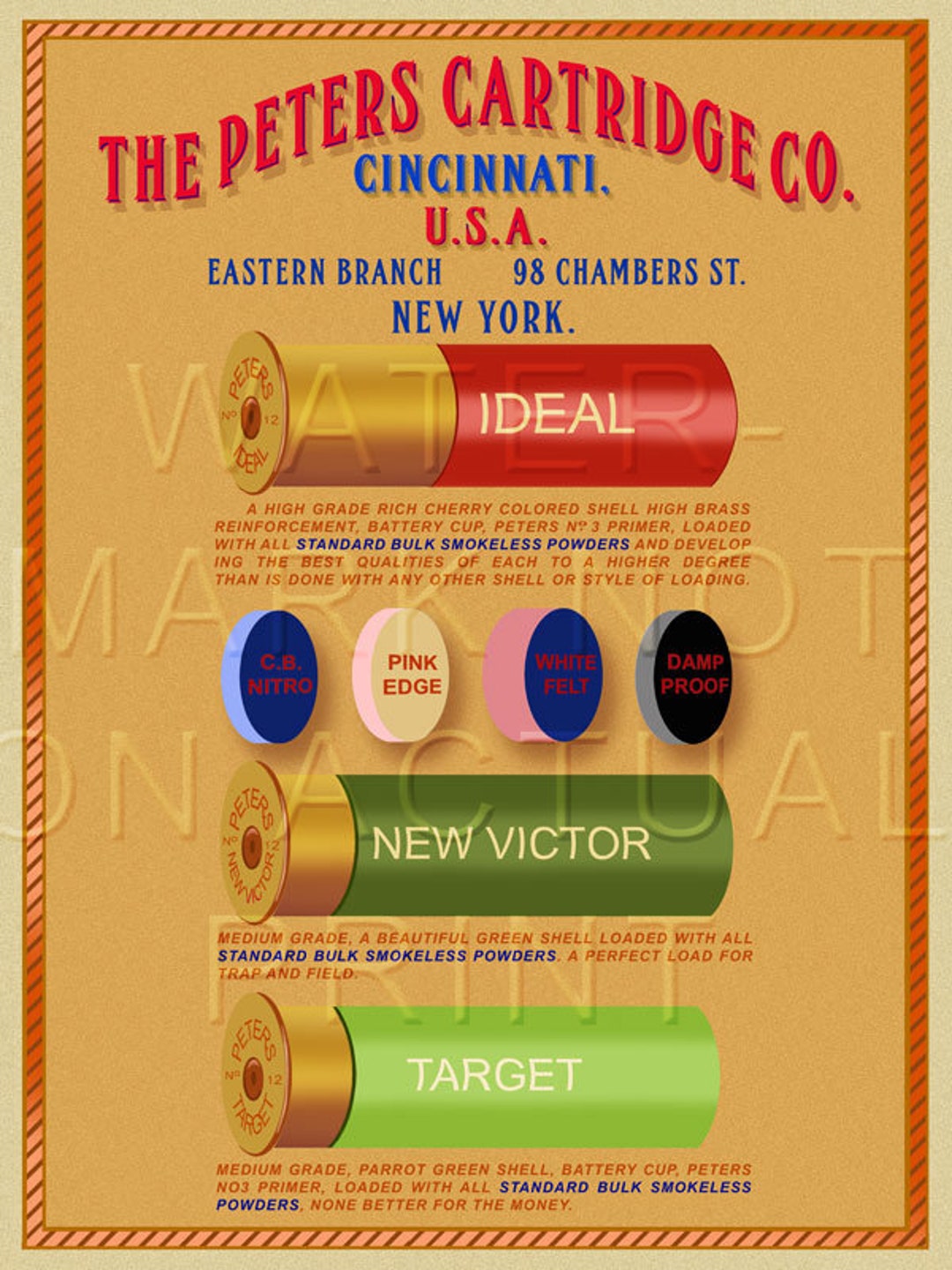 Reproduced Vintage Peters Shotgun Shell Advertisement Canvas Print - Etsy