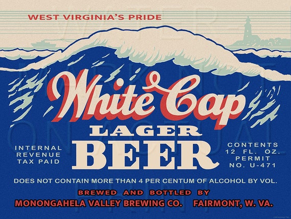 Custom White Cap Lager Beer Monongahela Brewing Company | Etsy