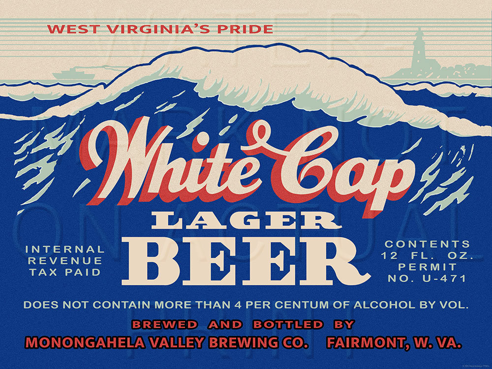 Custom White Cap Lager Beer Monongahela Brewing Company - Etsy España