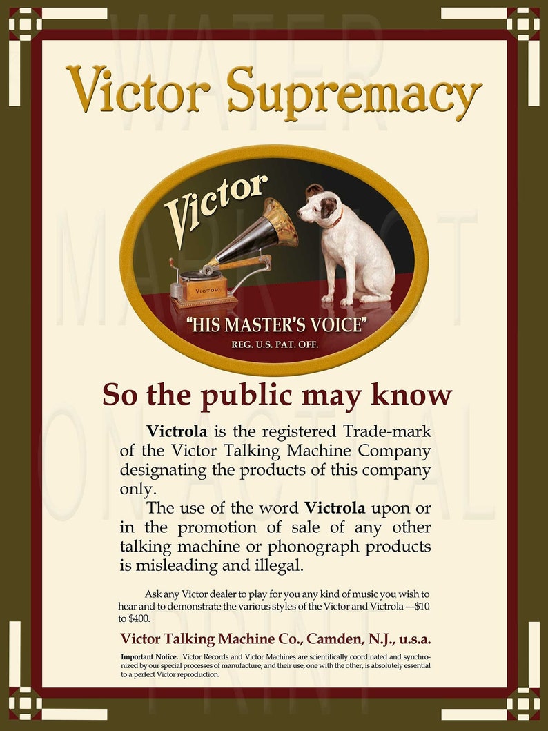 Reproduced Vintage Victor Victrola Advertisement Canvas Print - Etsy