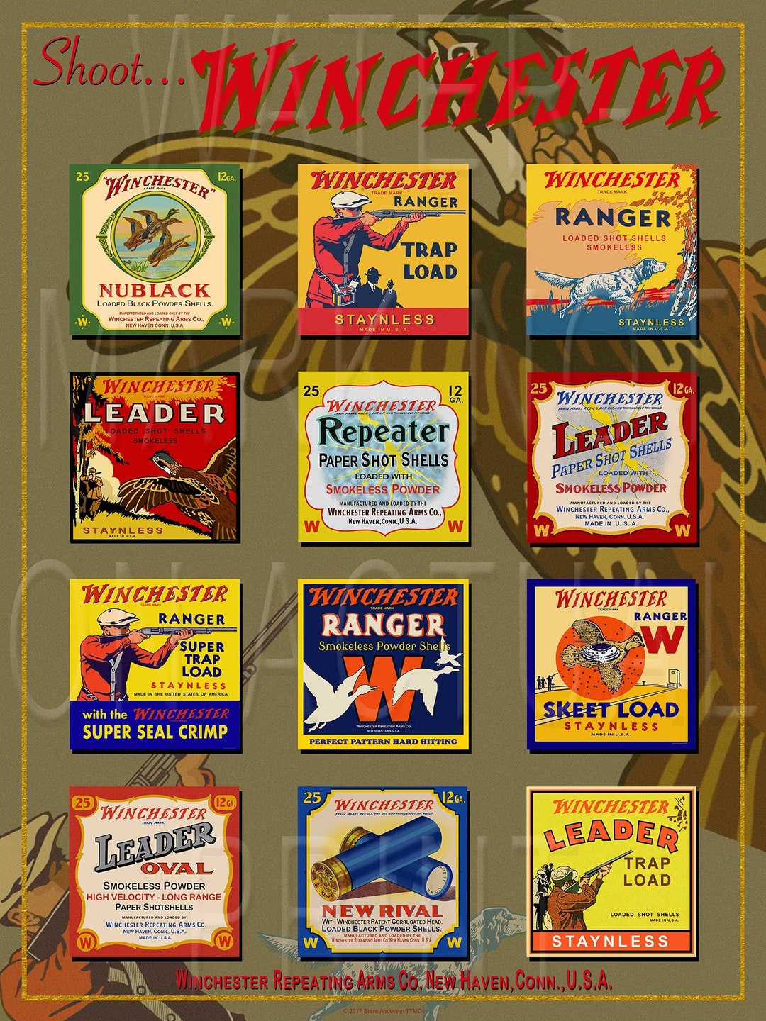 Custom Winchester Shotgun Shell Box Label Canvas Print - Etsy