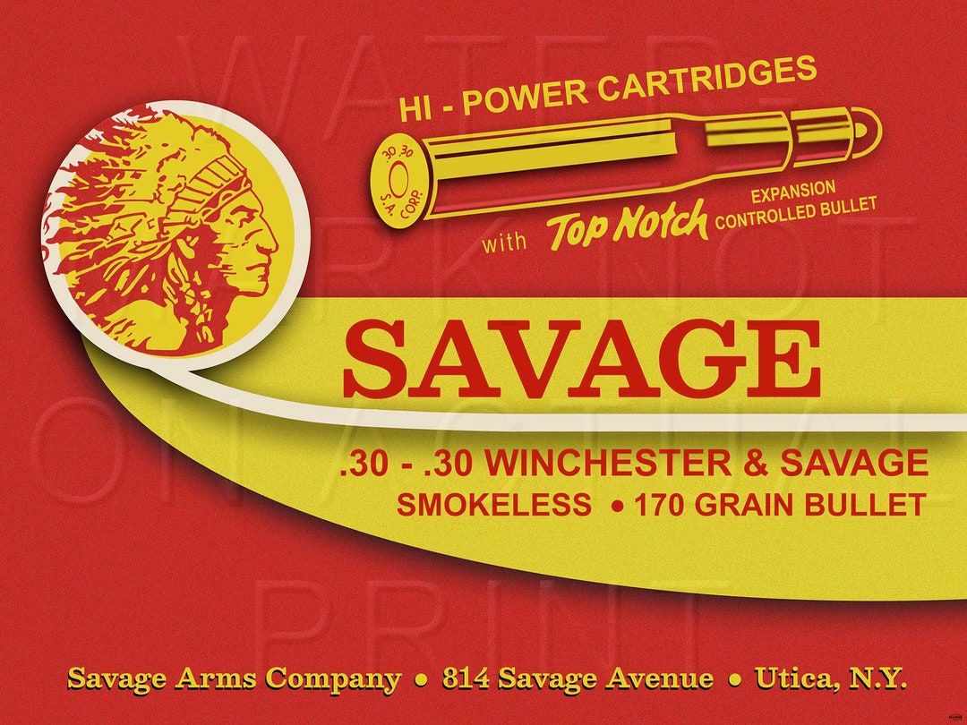Vintage Savage Arms Ammunition Label Canvas Print - Etsy
