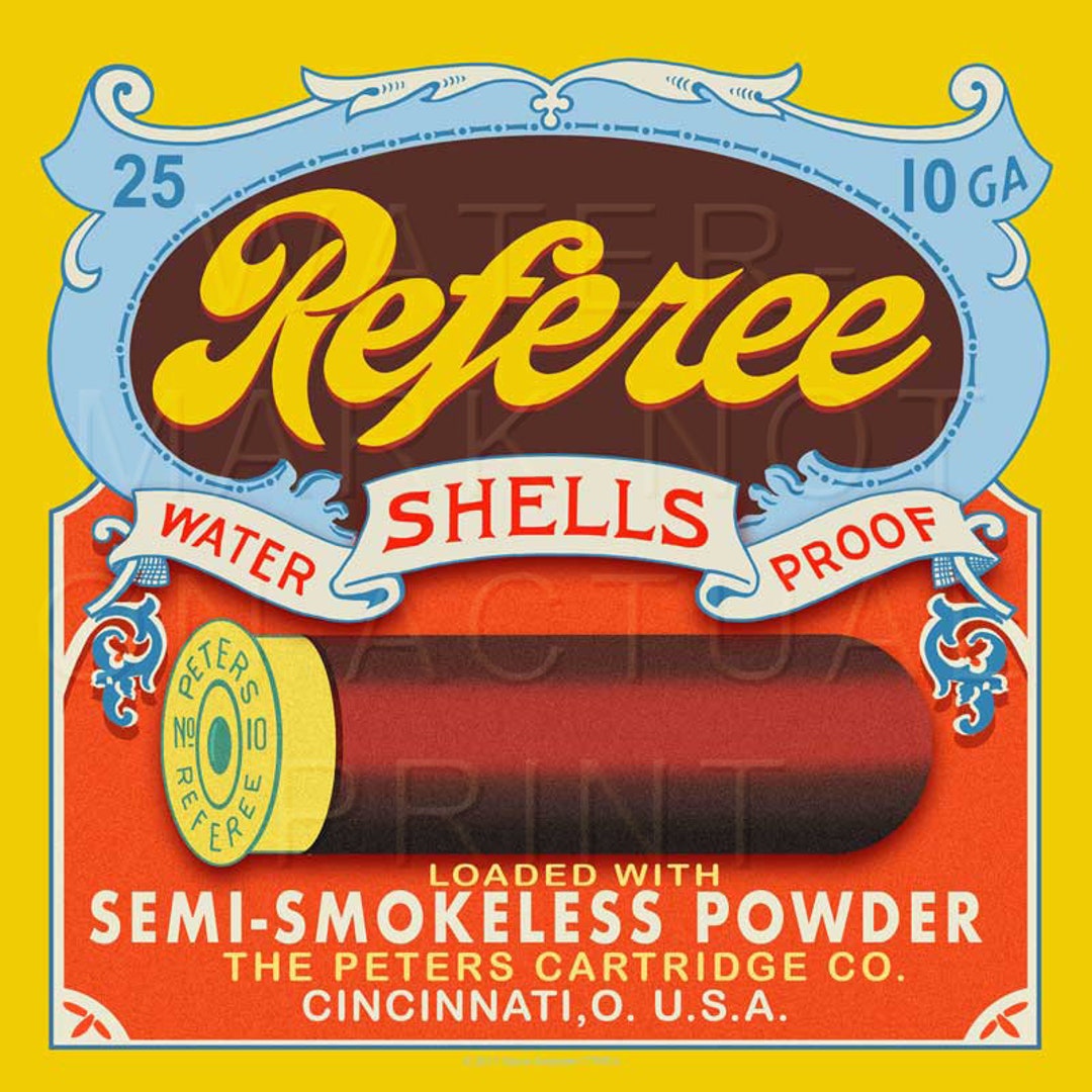 Reproduced Vintage Peters "referee" Shotgun Shells Box Label Canvas ...