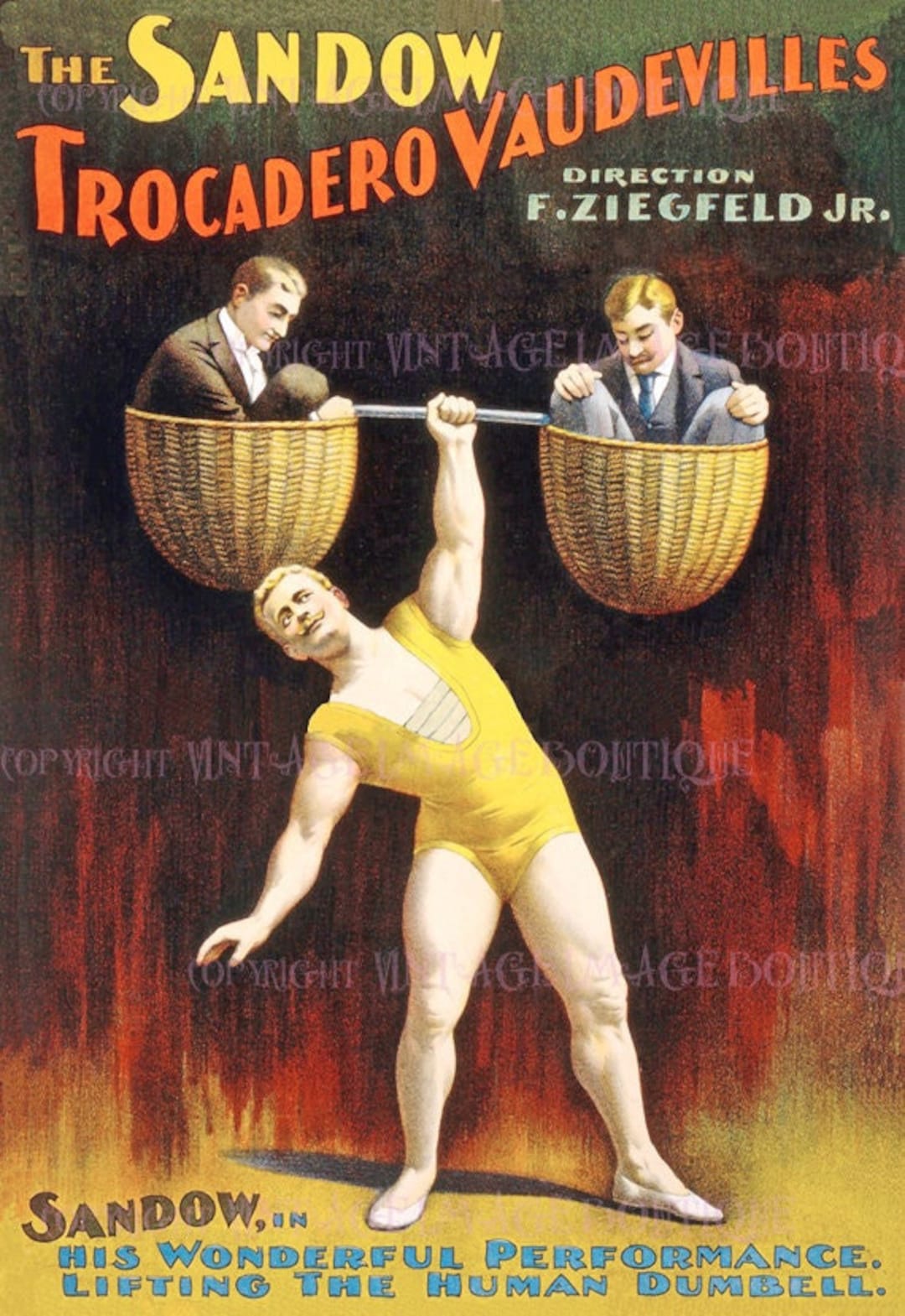 Antique Victorian Strongman Performer, Eugen Sandow Feats of Strength ...