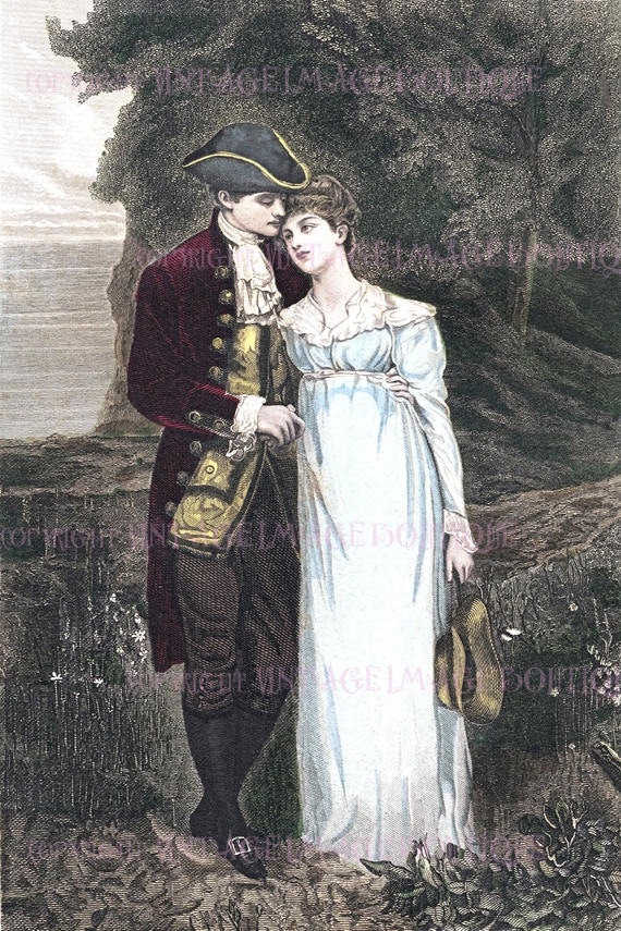 Lovely Romantic 18th Century Georgian Illustration Of A Couple | Etsy
