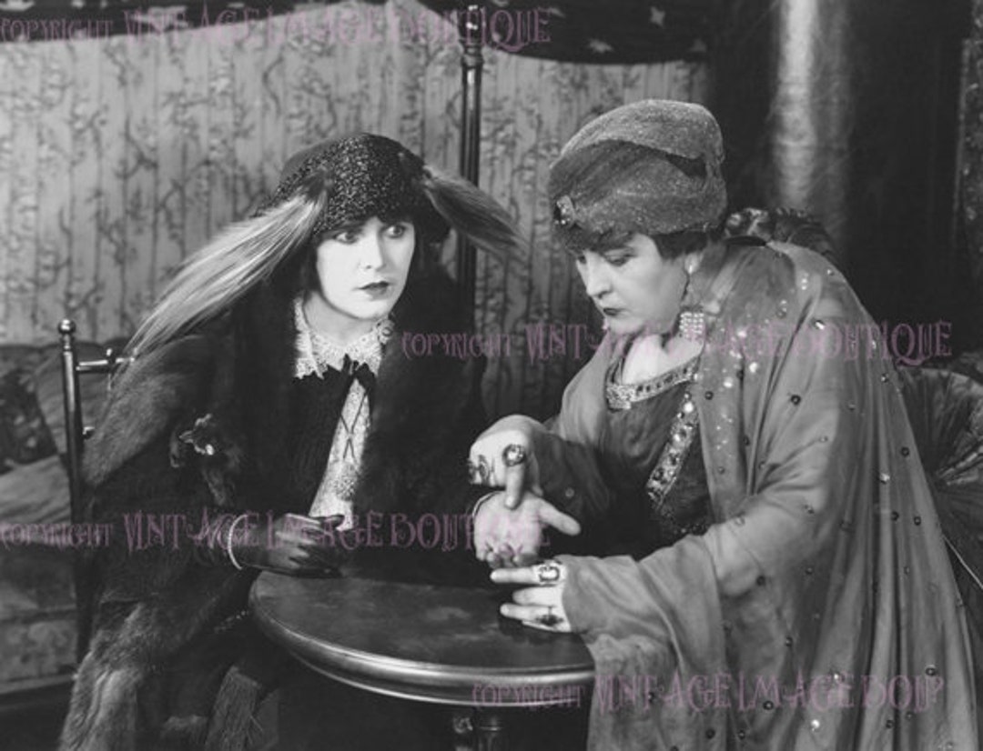 1920's B&W Photo Still of A Gypsy Fortune Teller Palm Reader ...