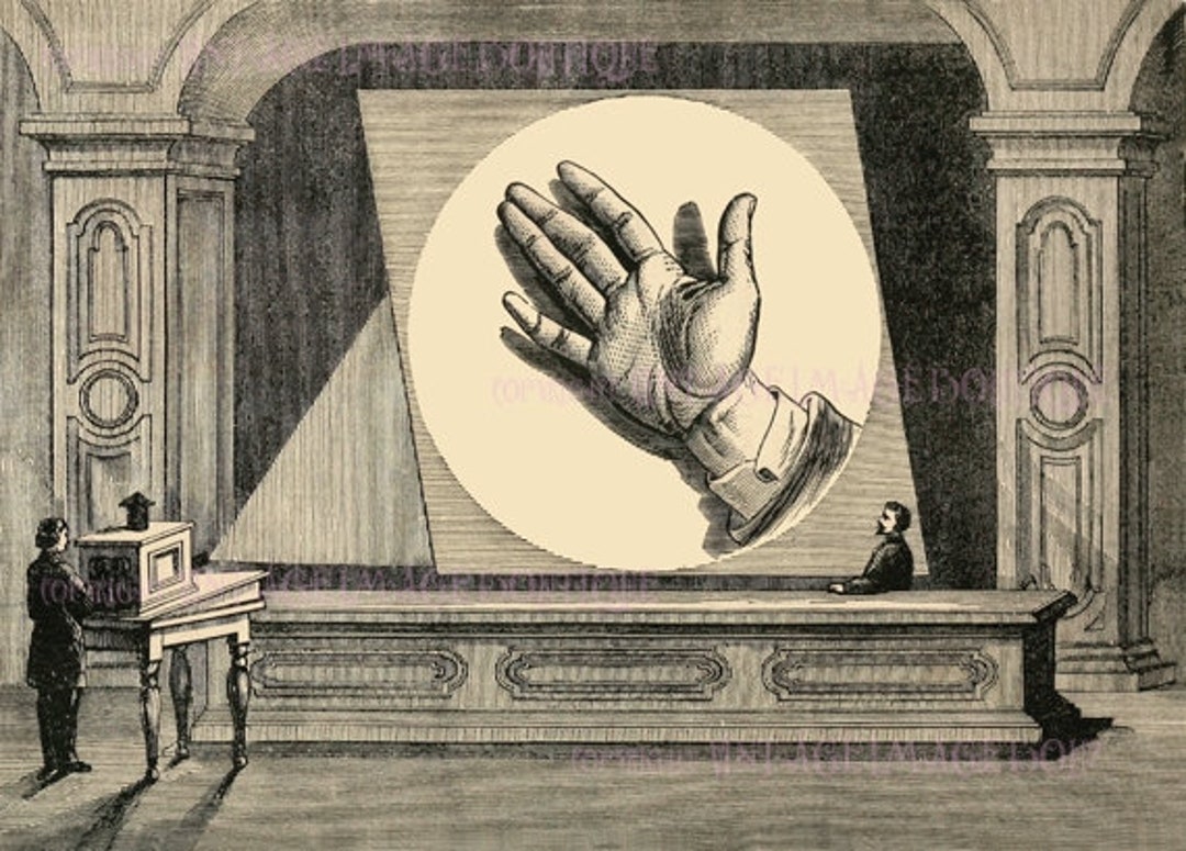 Antique Victorian Illustration From A Magic Lantern Exhibition Pamphlet ...