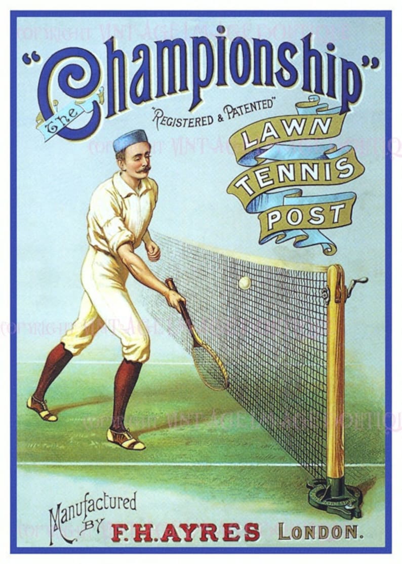 Antique Victorian Advertisement for Ayres Lawn Tennis Equipment ...