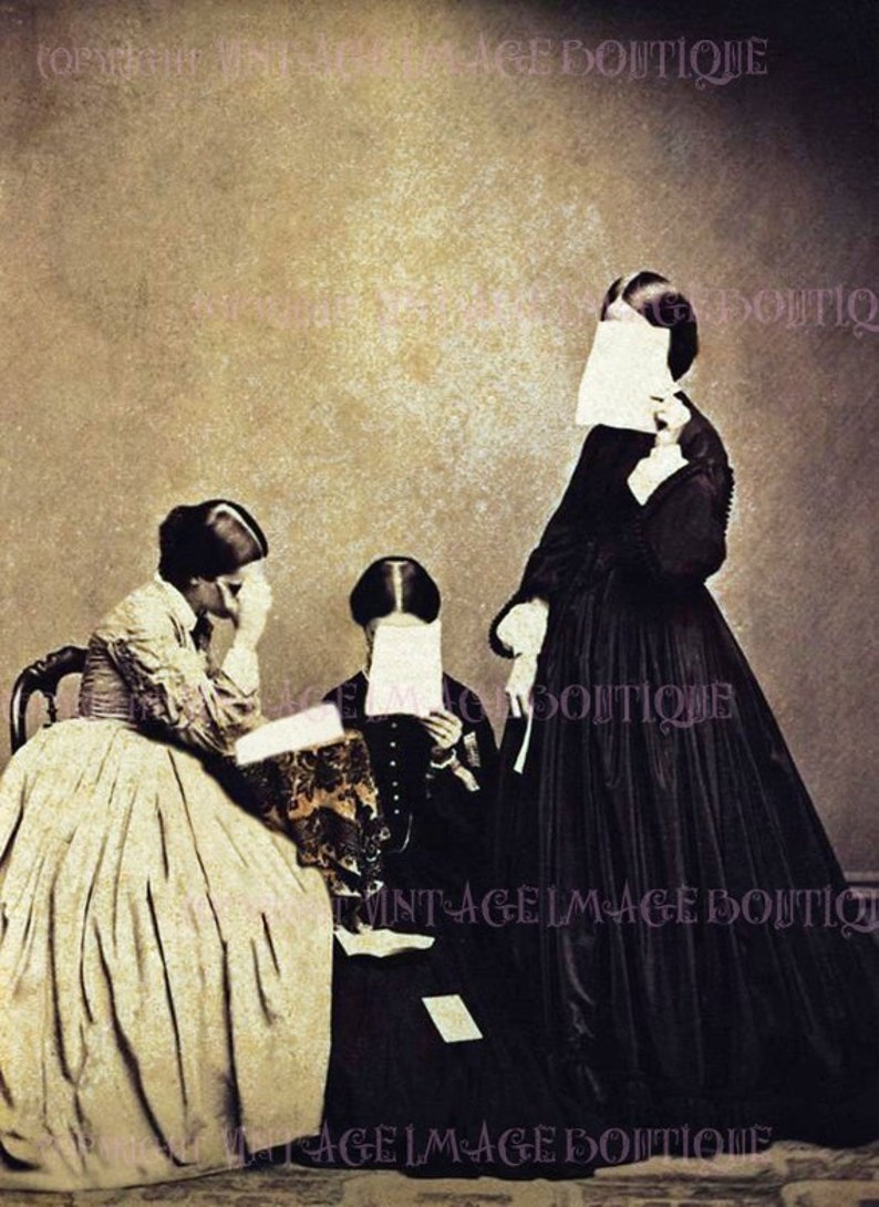 Lovely Antique Victorian Mourning Photo Portrait of Three - Etsy