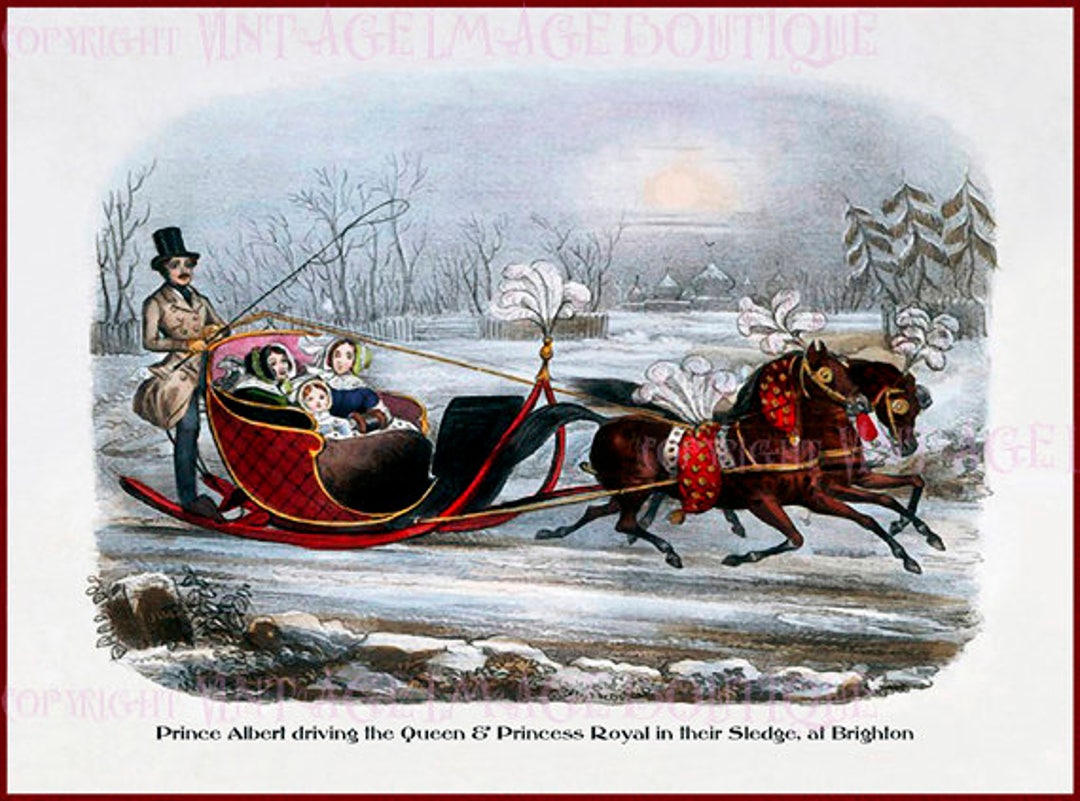 Queen Victoria & Her Family on A Sleigh Ride in Brighton Christmas ...