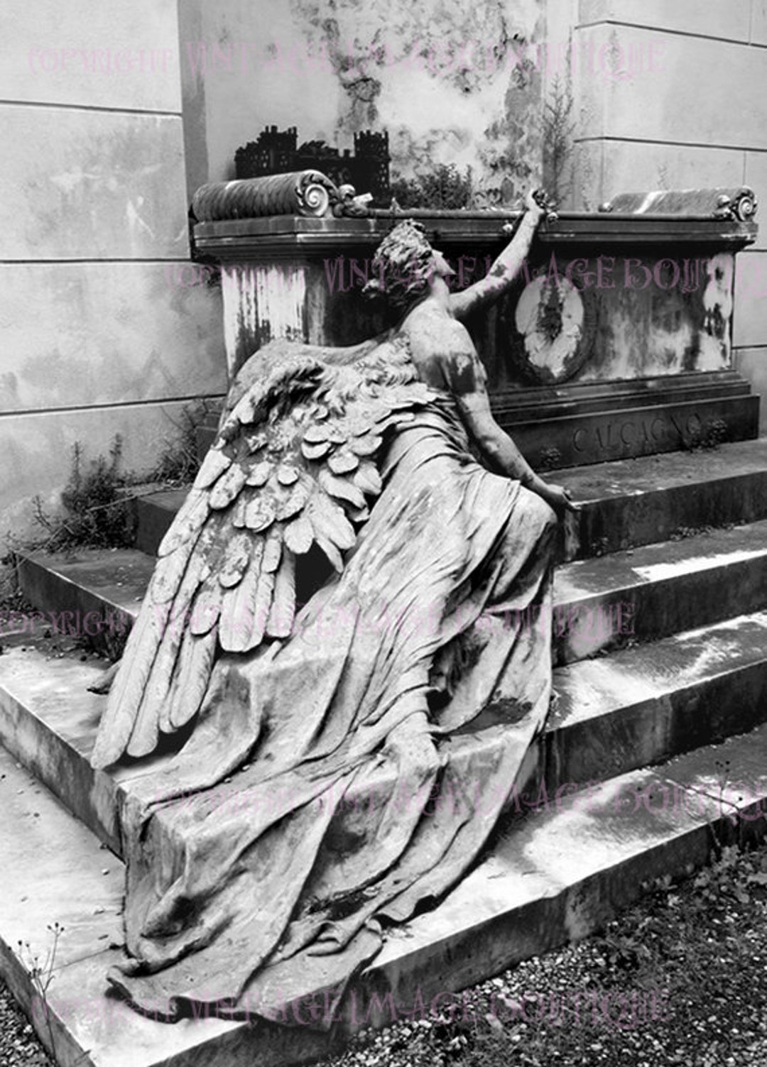 Lovely Vintage Evocative Gothic Mourning Photograph of an Elaborate ...