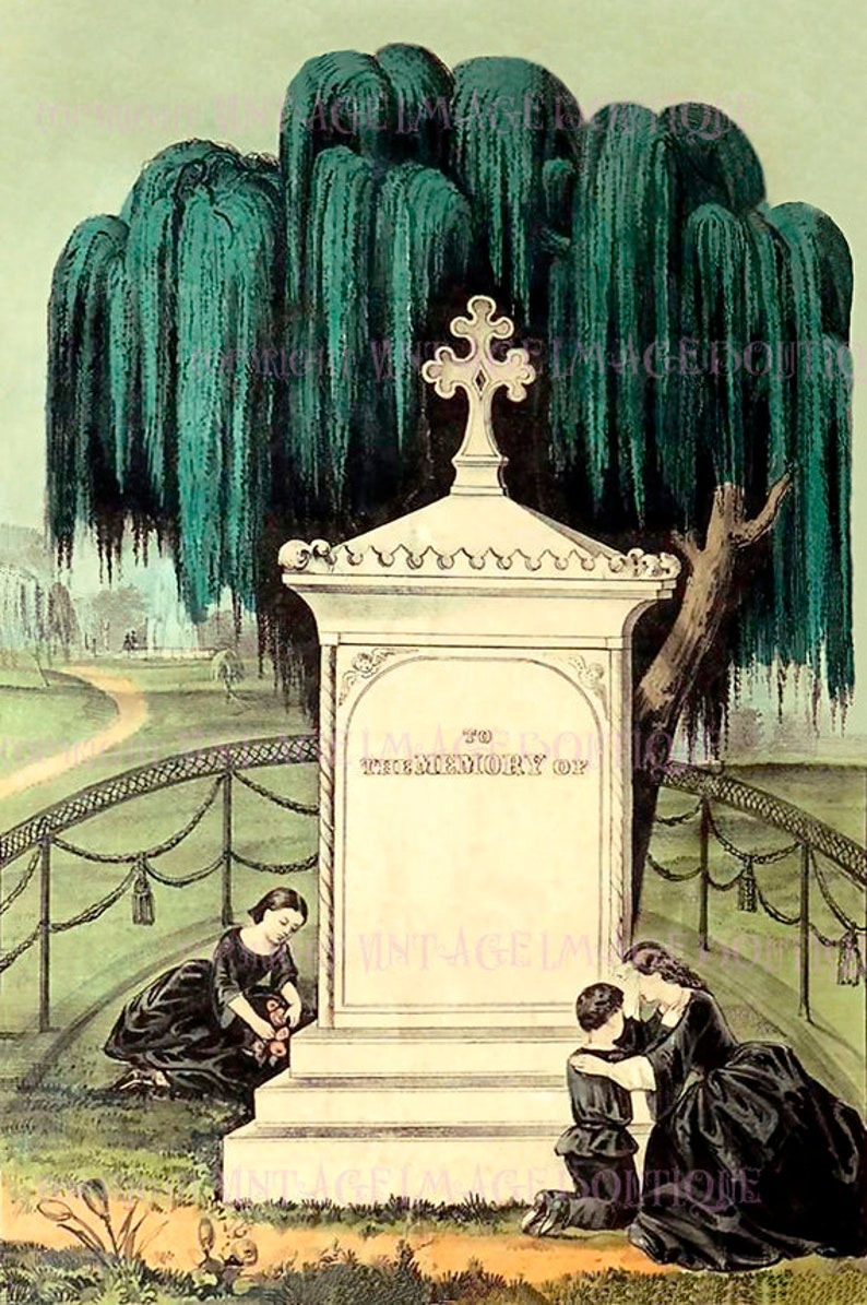 Lovely Antique Early Victorian Funerary Engraving of A Woman - Etsy