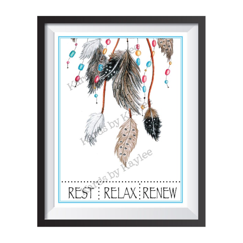 Rest Relax Renew Poster Tribal Wall Art Dr Office Picture | Etsy