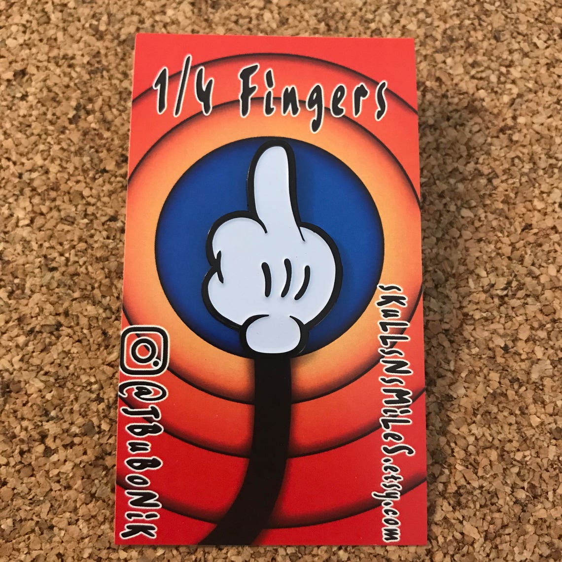 1/4 Fingers Enamel Pin | Etsy