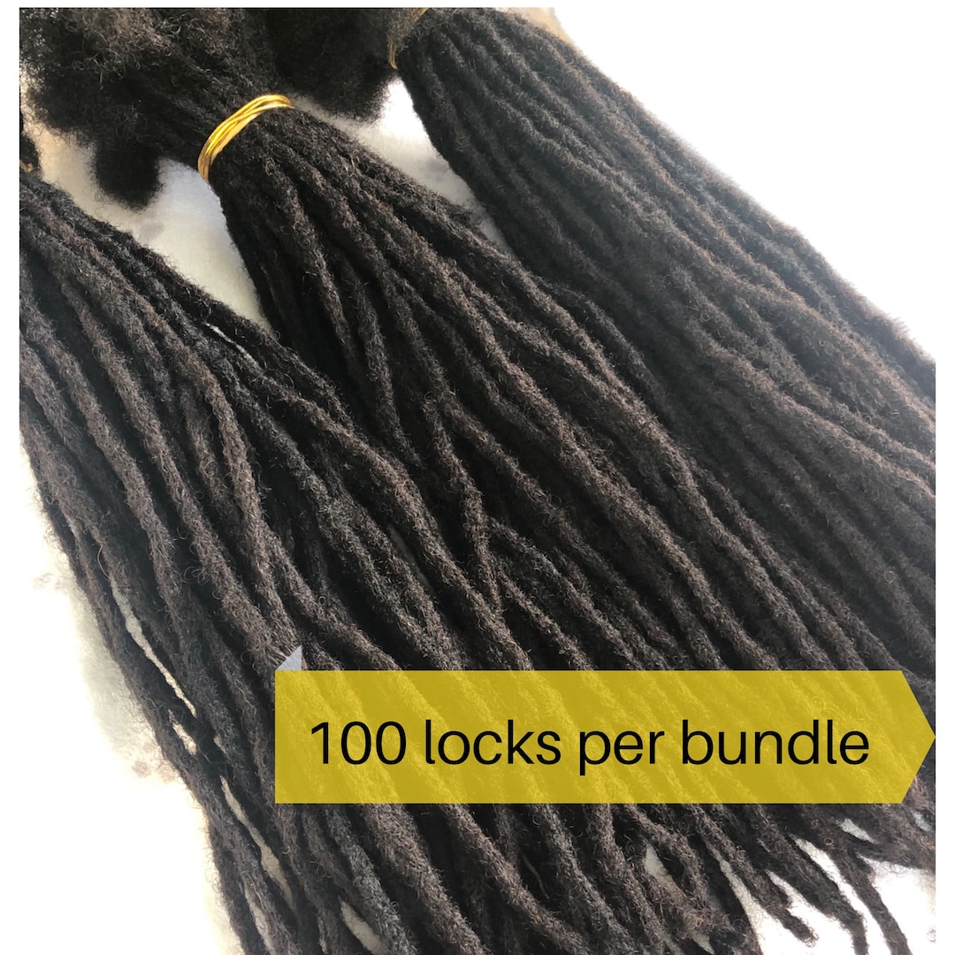 100% Human Hair Dreadlocks Handmade Locs | 0.4cm-0.5cm | 100 per Bundle ...