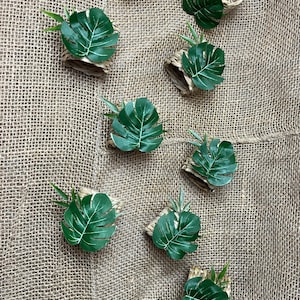Monstera Leaf Napkin Rings: Tropical Hawaii Wedding Decor, Set of 12 - Etsy