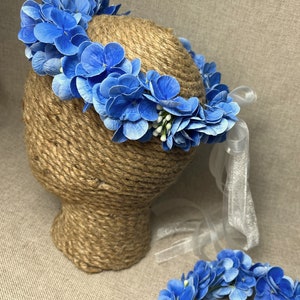 Sapphire Blue Hydrangeas Crown for Girl, Floral Crown for the Head ...