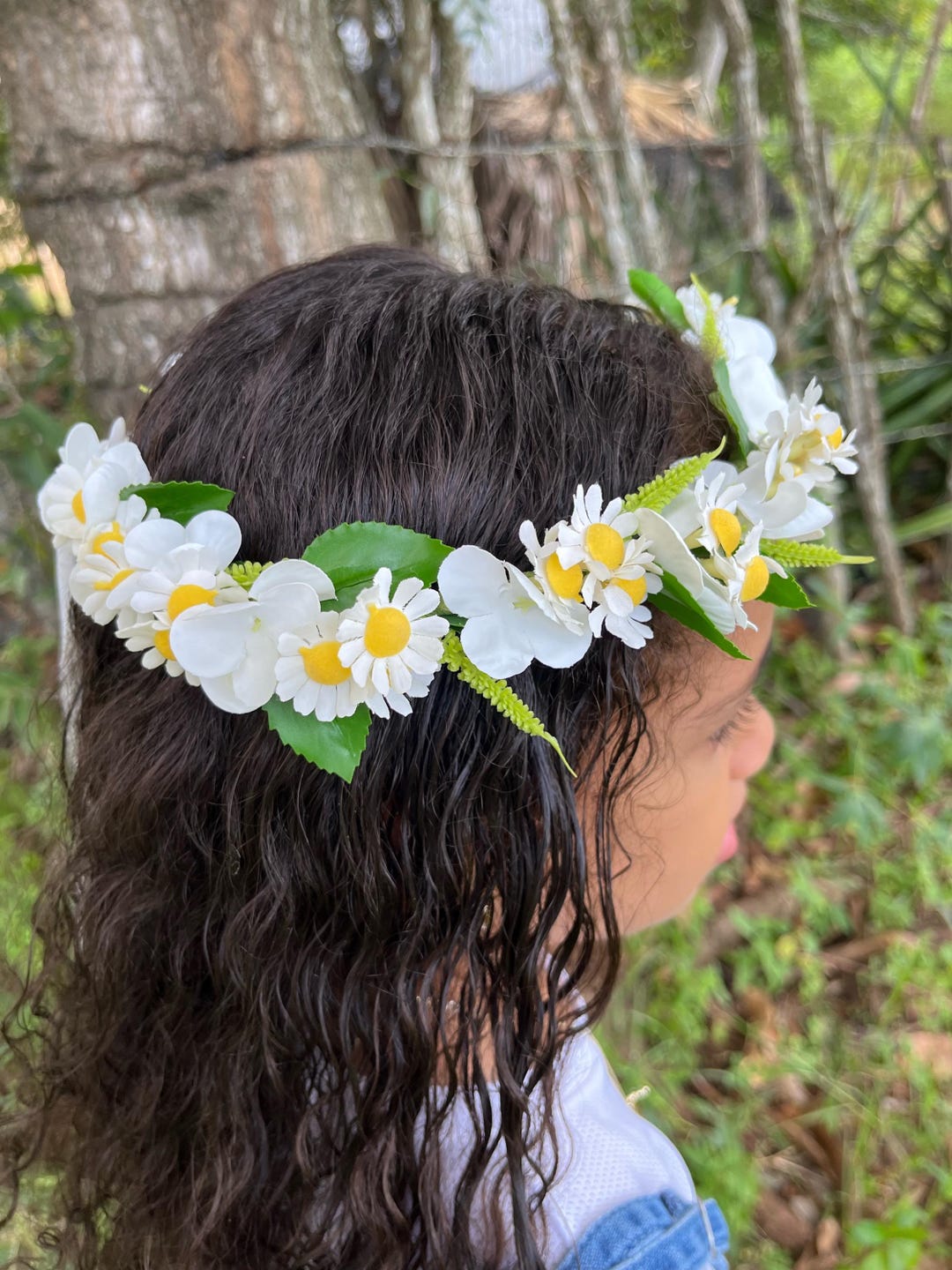 Wildflower Crown: Spring Tiara, Chamomile and White Hydrangeas. - Etsy