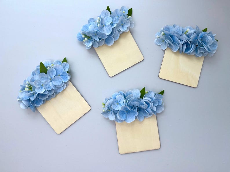 Blue Hydrangea Pocket Boutonniere: Groom Wedding Flowers - Etsy