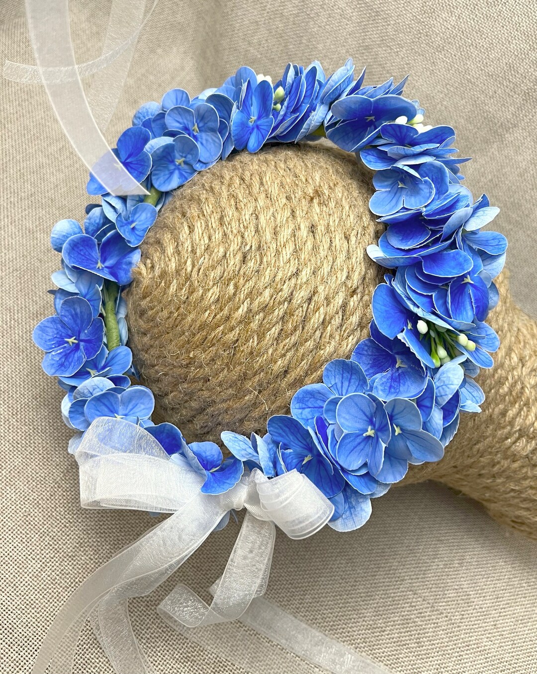 Sapphire Blue Hydrangeas Crown for Girl, Floral Crown for the Head ...