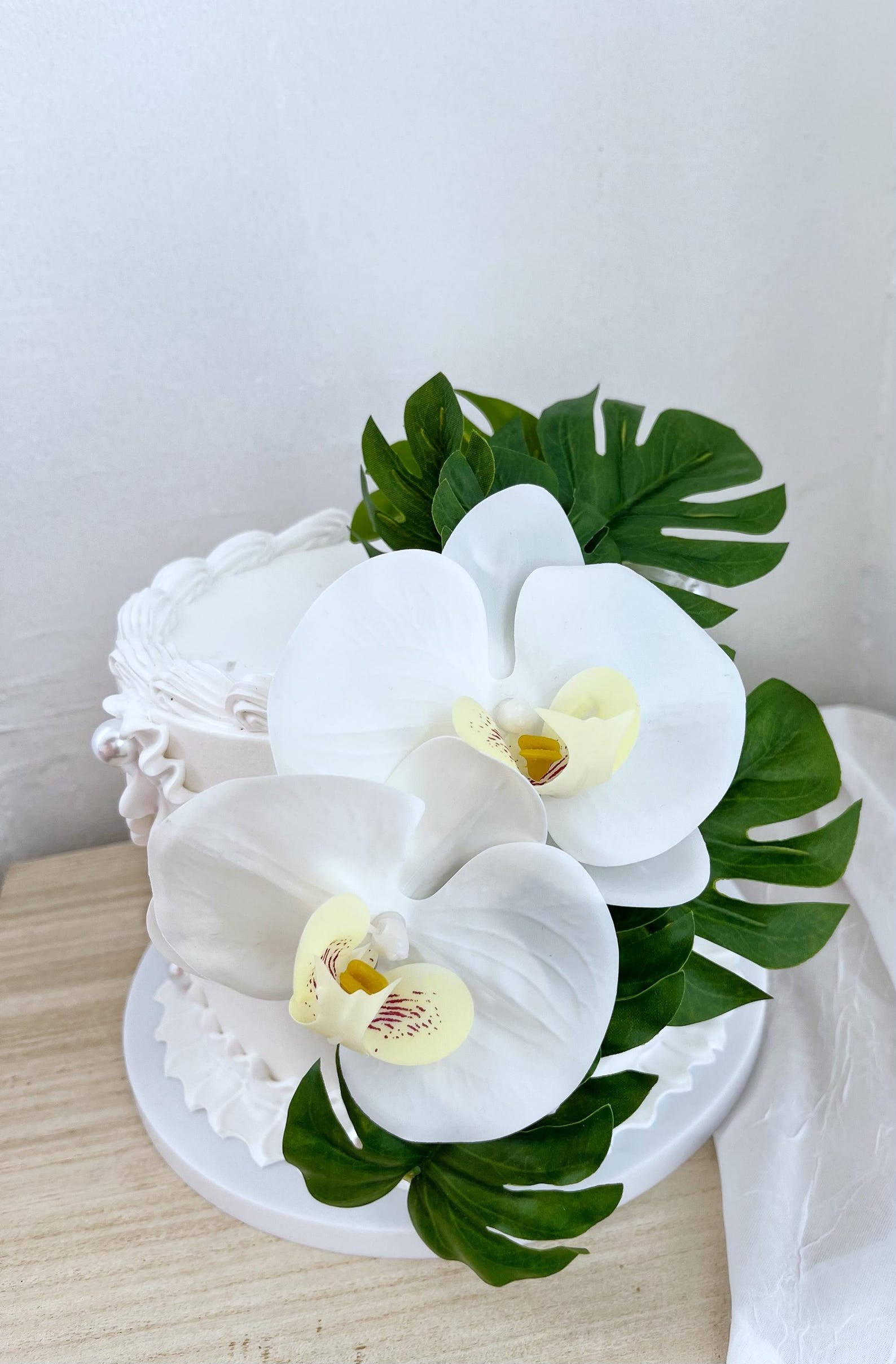 Orchid & Monstera Tropical Cake Topper: Island Party Decoration - Etsy