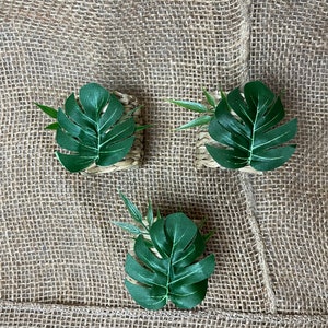 Monstera Leaf Napkin Rings: Tropical Hawaii Wedding Decor, Set of 12 - Etsy