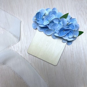 Blue Hydrangea Pocket Boutonniere: Groom Wedding Flowers - Etsy