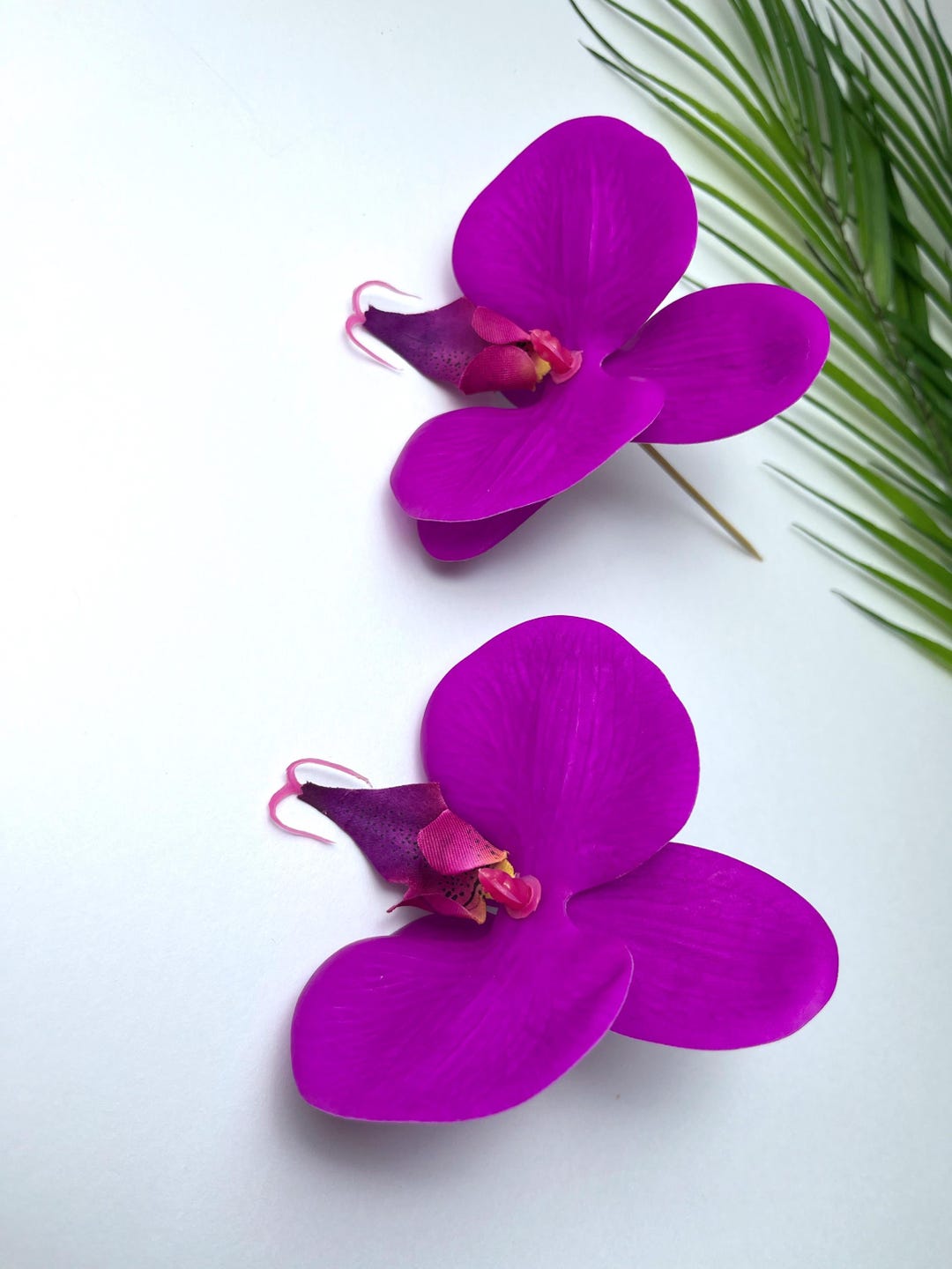 Magenta Purple Orchid Cake Topper: Tropical Flower Picks - Etsy