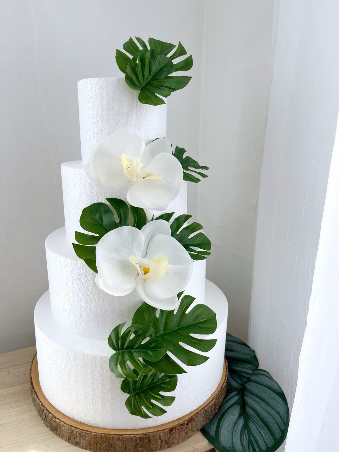 Orchid & Monstera Tropical Cake Topper: Island Party Decoration - Etsy