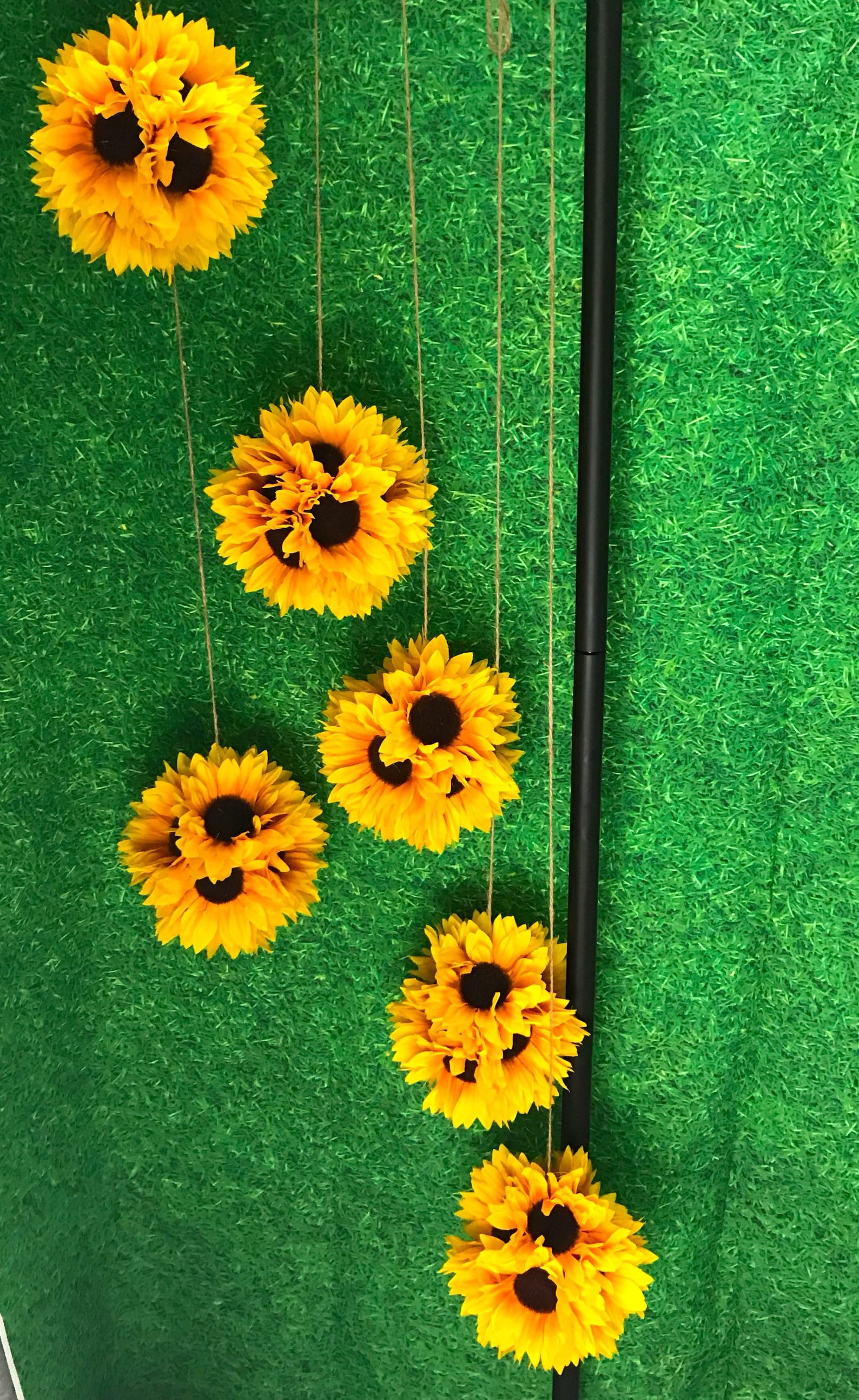 Set of 3 Yellow Silk Sunflower Balls: Wedding Party Decor, 7 Inch - Etsy